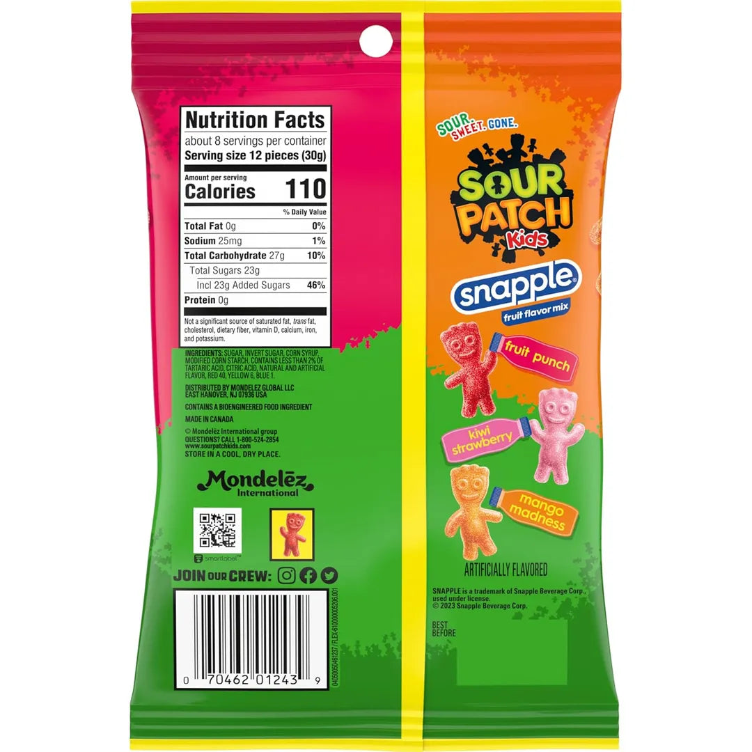 Maynards Sour Patch Kids Snapple Soft & Chewy Candy 102g - Bulk Mart – Mega Store