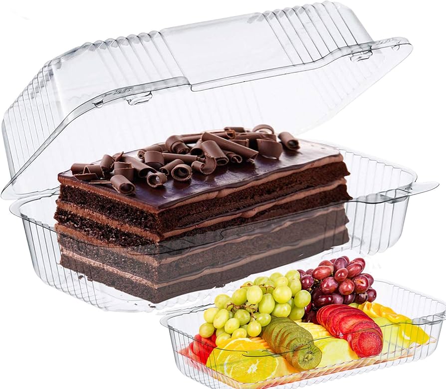 Plastic Pastry Containers – Hinged Lid Packaging for Baked Goods – Mega ...