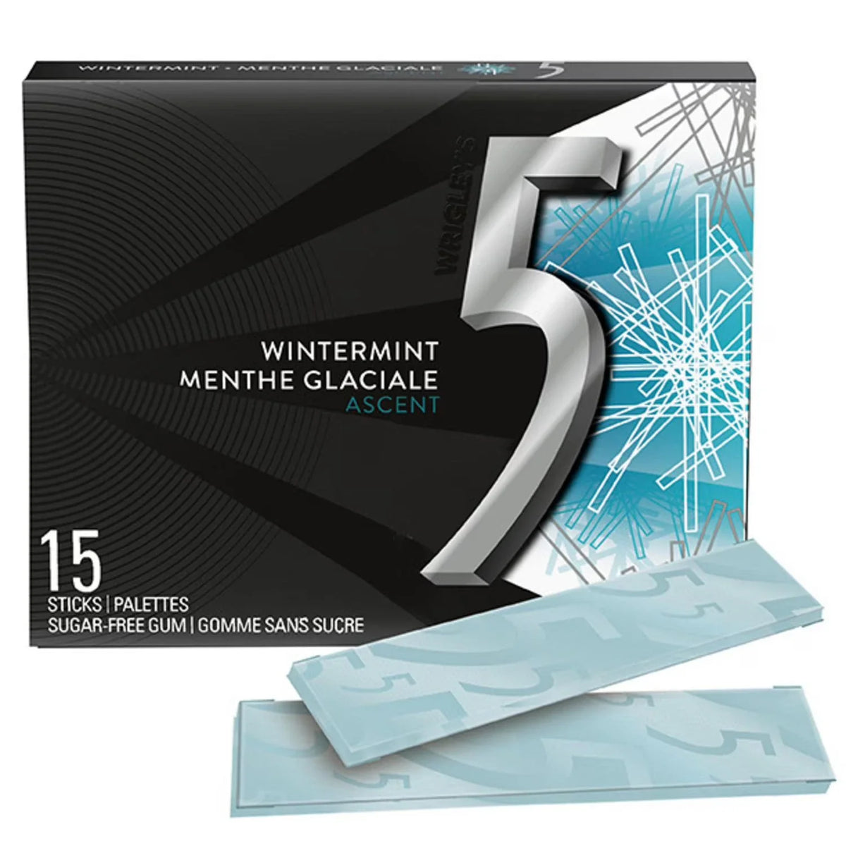 5 Gum Wintermint Atlantic Sugar Free Gum 15 Sticks 10 Packs, Bulk Mart ...