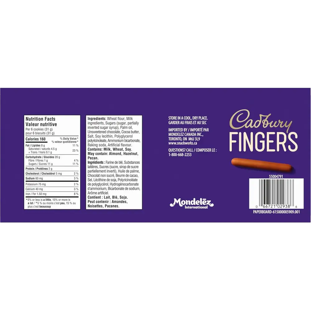 Cadbury Fingers Original Chocolate Biscuits 114g, Wholesale Cookies in ...
