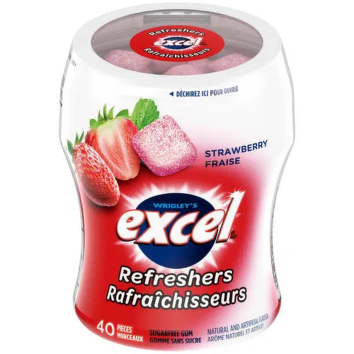 Excel Refreshers Strawberry Gum Bottle 40 Pcs 6 Packs, Bulk Mart – Mega ...
