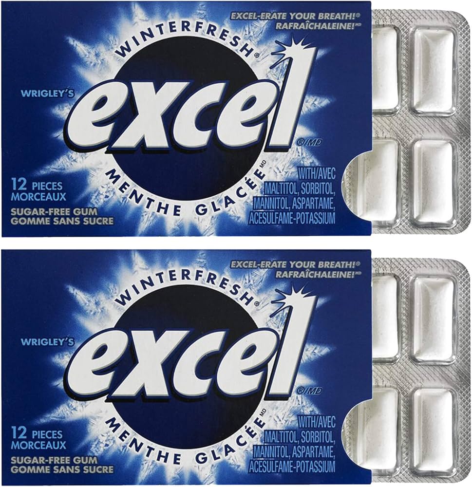 Excel Winterfresh Sugar Free Chewing Gum 12 Pcs 12 Packs, Bulk Mart ...