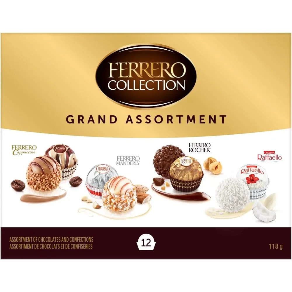 Ferrero Rocher Grand Assortment Chocolate Confections Gift Box 12 Pcs ...