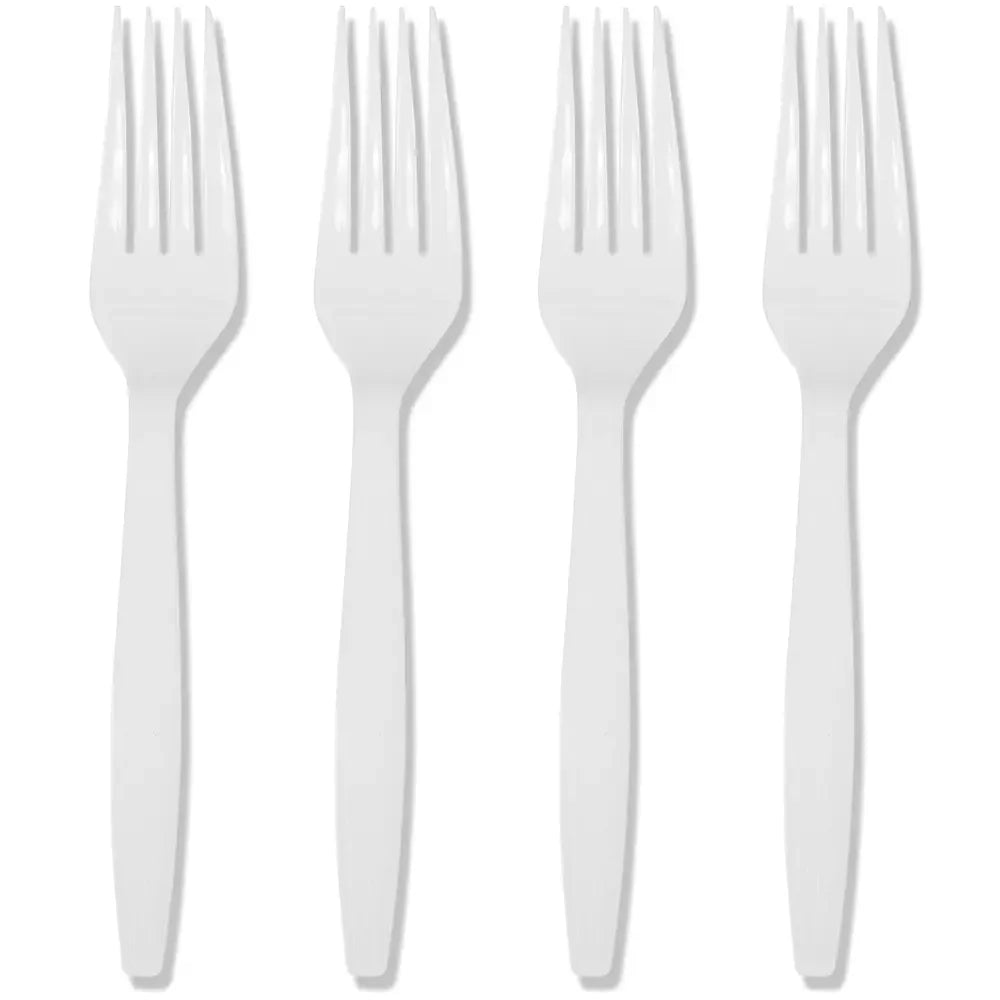 Heavy Duty Plastic Fork Unwrapped White 1000 Qty, Bulk Wholesale – Mega ...