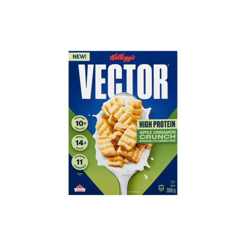 Kellogg's Vector Apple Cinnamon Crunch Cereal 4 x 306g, Healthy Cereals ...