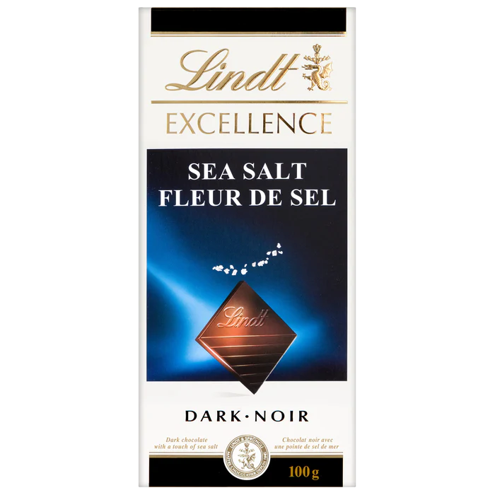 Lindt Excellence Sea Salt Dark Chocolate Bar 6 x 100g, Bulk Chocolate ...