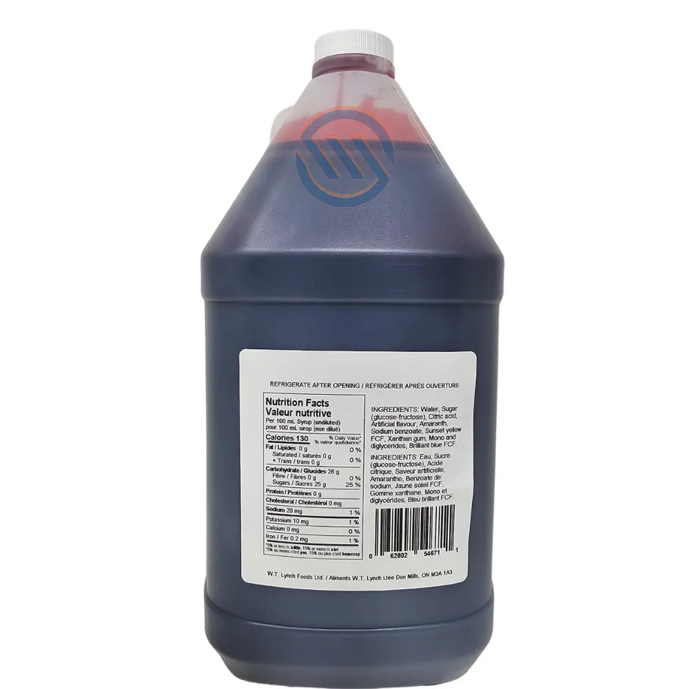 Cherry Slush Syrup 2x4 L Lynch, Snow Cone Syrups - Mega Store