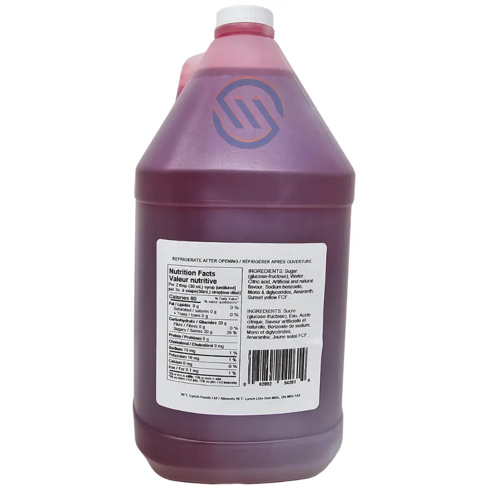Lynch Raspberry Slush Syrup 4 L, Slushy Syrup Mixes Canada – Mega Store