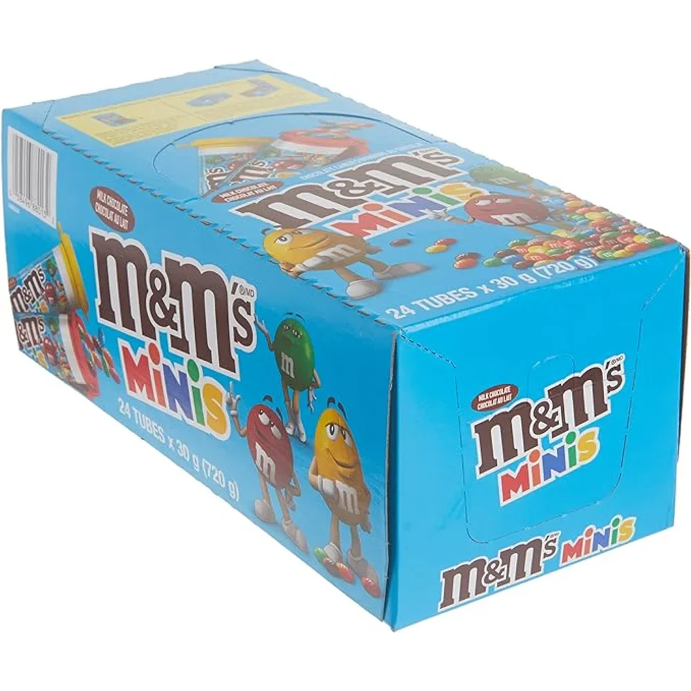 M&M Minis Milk Chocolate Candy Tubes - 24 x 30g, Chocolate Snacks On ...