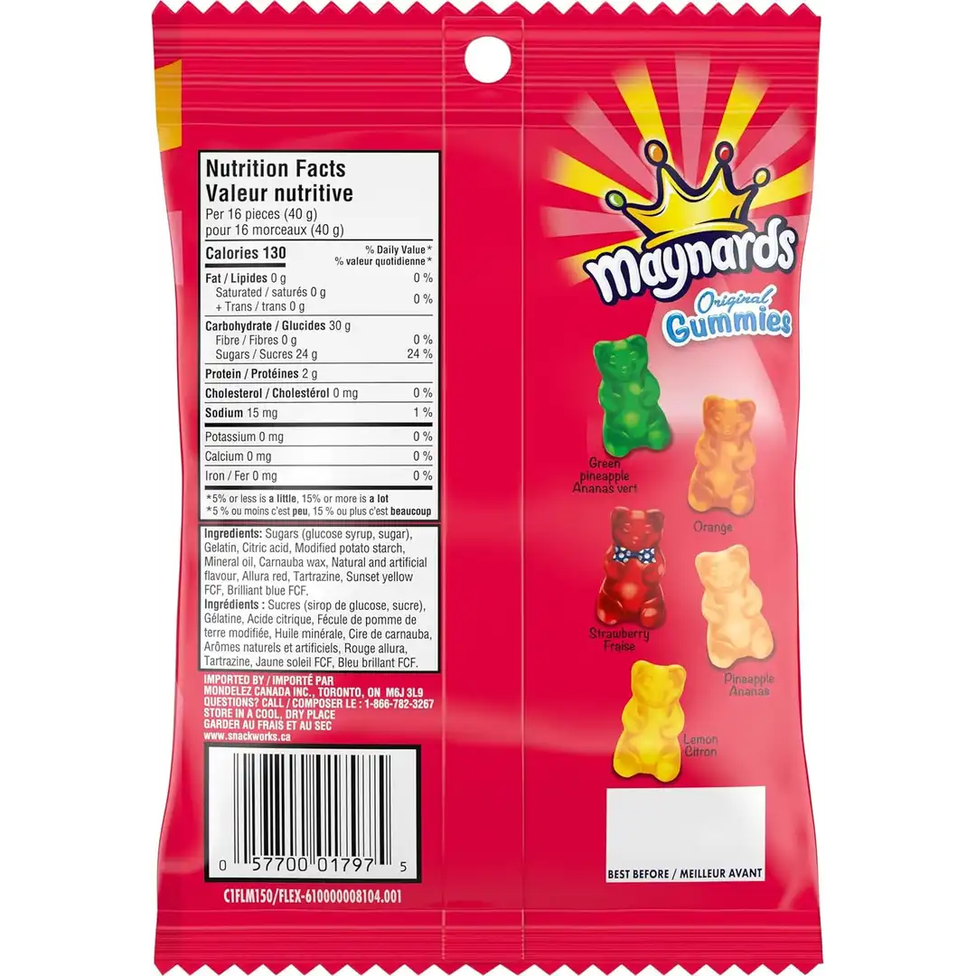 Maynards Original Gummies Gummy Candy 6 x 150g, Wholesale Candy USA ...