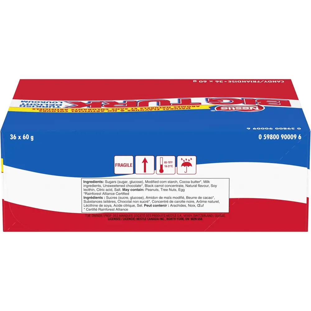 Nestle Big Turk Turkish Delight Chocolate Candy Bar 36 x 60g – Mega Store