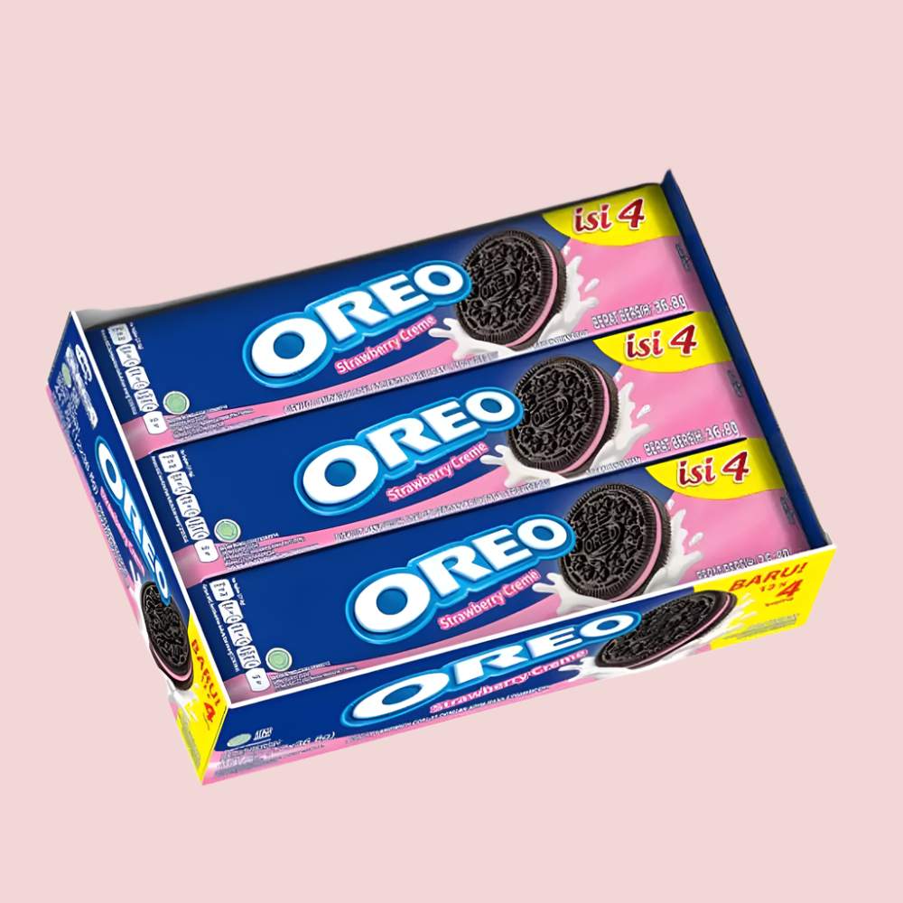 Oreo Strawberry Cream Cookies 4 Pcs 12 x 38g, Buy Wholesale Cookies ...