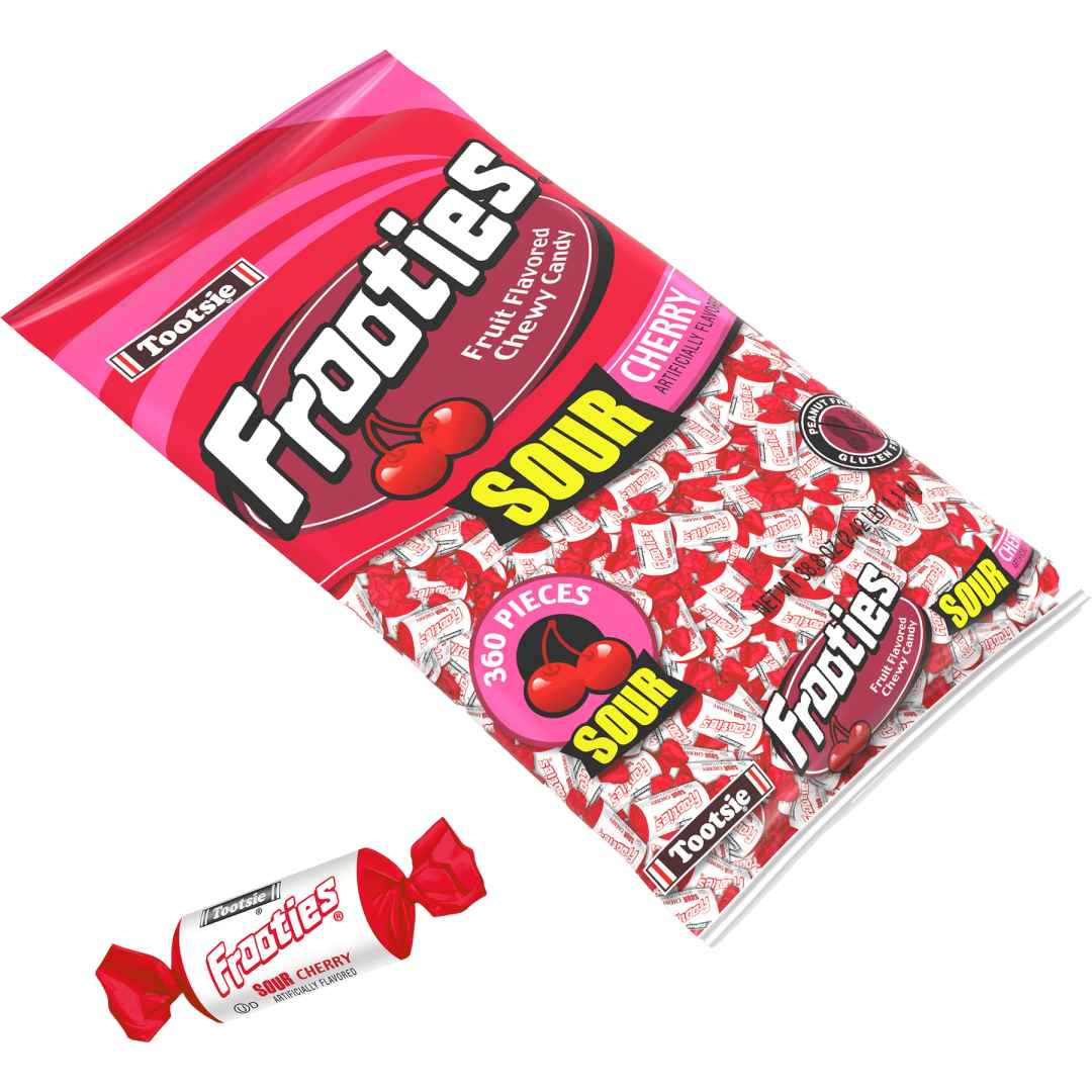 Tootsie Roll Frooties Sour Cherry Chewy Candy 360 Pieces 38.8 Oz 12 ...