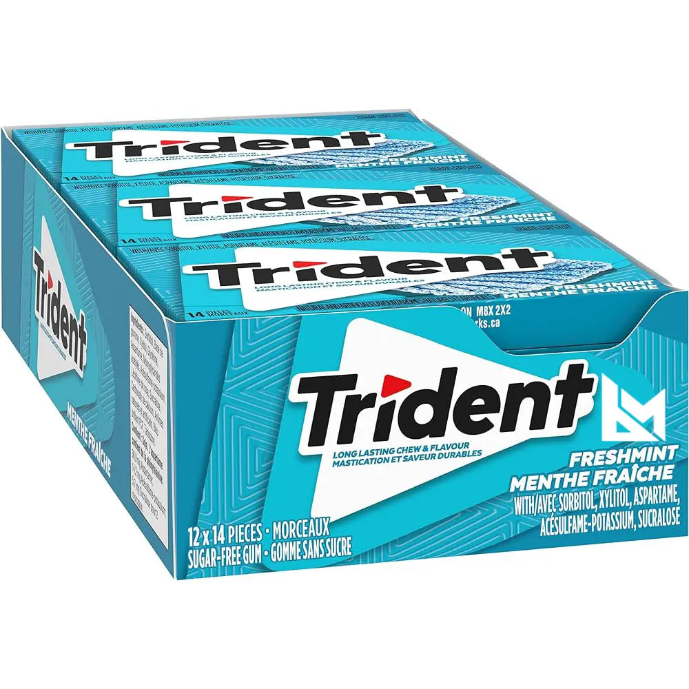 Trident Fresh Mint Sugar Free Gum 14 Pcs 144 Packs, Bulk Mart – Mega Store