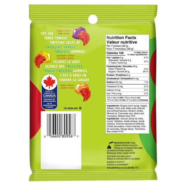 Twizzlers Gummies Tangy Tongue Twisters Gummy Candy 6 x 182g, Bulk Mart ...